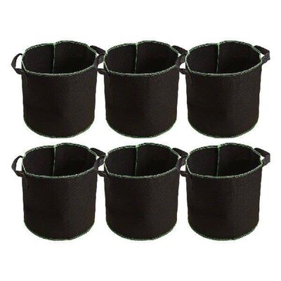 6 Pcs Non-woven Planting Bucket Bag Fabric Planters for