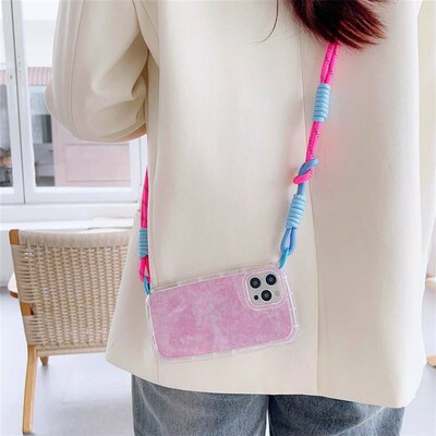 Coloful Lanyard Crossbody Shoulder Straps Keychain Key Ring
