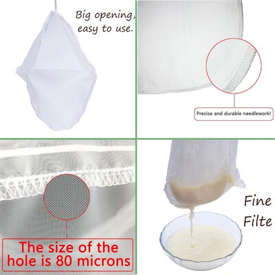 Nut Milk Bag  Nylon Cheese Cloth Bag Strainer Almond Filter