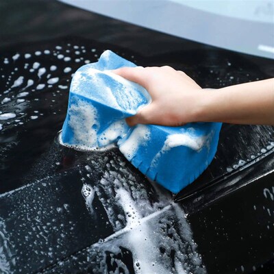 Car Wash Sponge Large Cross Cut Soft Foam Grid Super Absorbe