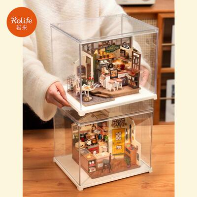 若态rolife若来DIY小屋防尘罩展示盒家用仿亚克力玩具收纳盒透明
