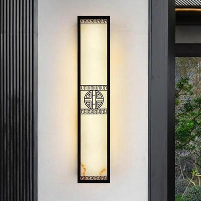 新中式户外壁灯防水简约庭院外墙仿云石露台不锈钢别墅大门长壁灯