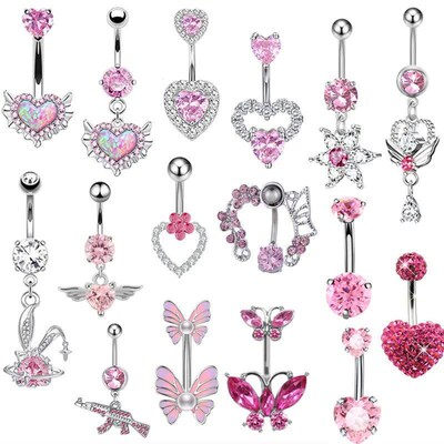 Heart Shaped Navel Ring Ornament Water Drop G Belly Button