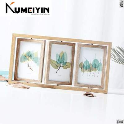 nordic vintage wooden photo frame placed on a 6 7 rotating