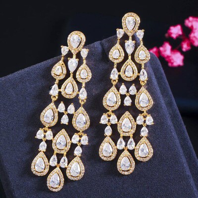 ThreeGraces Vintage Long Tassel Chandelier Drop Dangle Brida