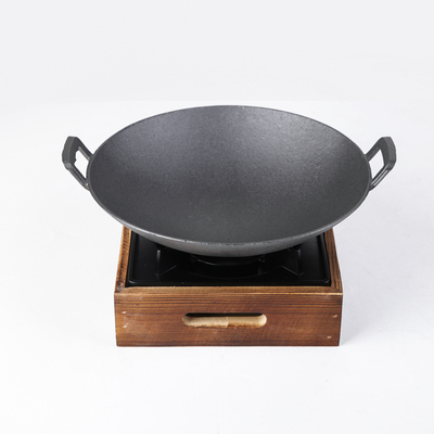 铸铁锅商用干锅带盖生铁锅仔火锅家用干锅炉酒精炉小火锅铁锅