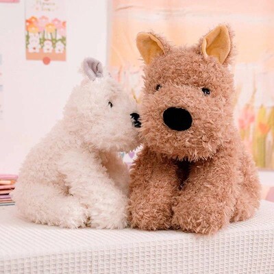 Adorable Fluffy Hair West Highland White Terrier Plushie Sof