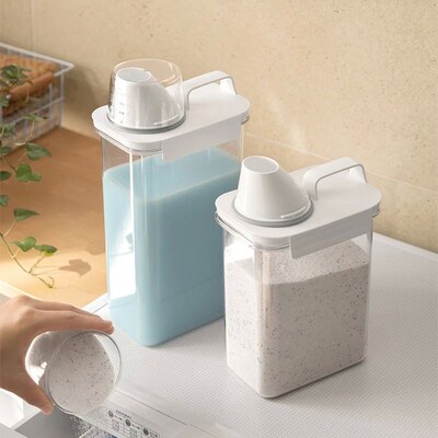 Airtight Laundry Detergent Powder Storage Box Clear Washing
