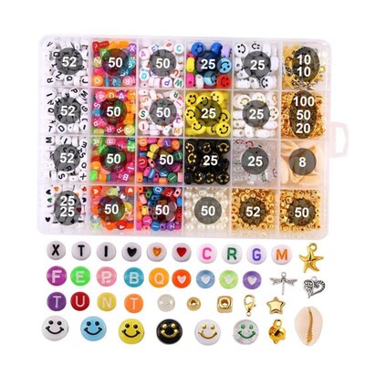 5000Pcs Beads Kit 3mm Glass Seed Beads Alphabet Letter