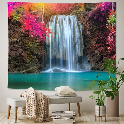 Natural forest landscape tapestry psychedelic scene Mandala