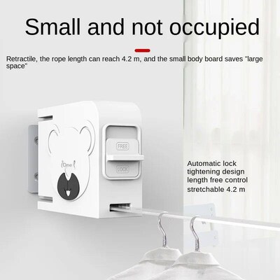 Retractable Clothesline Indoor Outdoor Clothes Drying Rack R