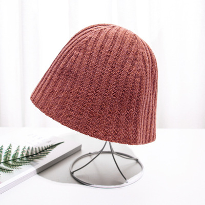 Fashion Spring Winter Solid Women Knitting Bucket Cap Visor