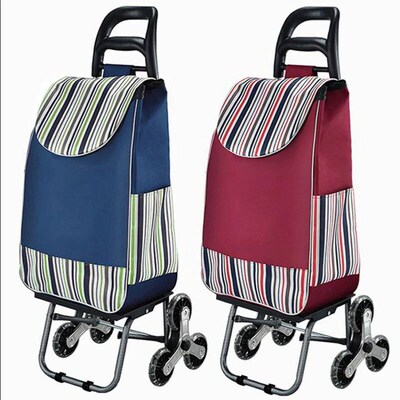 Portable Shopping Cart Market Trolley Storage Bag with Stair
