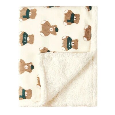 Winter Baby Blanket Baby Swaddle Wrap Flannel Lamb Fleece Wa