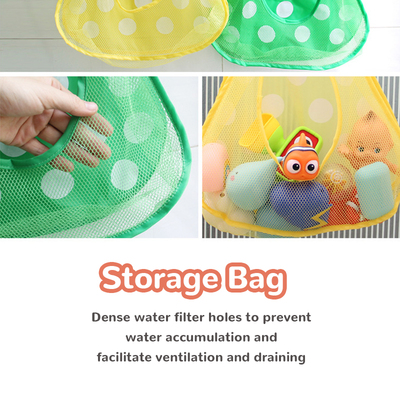 Baby Bath Toys Cute Duck Frog Mesh Net Toy Storage Bag Stron