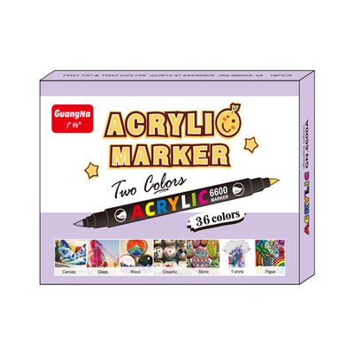 Two-headed two-color acrylic marker soft-headed Doodle pen s