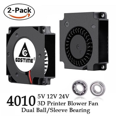 2PCS Gdstime 40mm 3D Printer Fan 12V 24V 5V 4010 Blower Prin