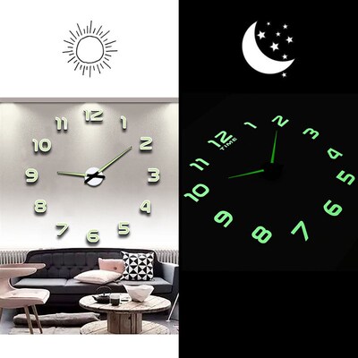 3D Wall Clock Mirror Wall Stickers Creative DIY Wall Clocks