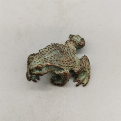 CHINA antique brass bronze fengshui Little toad Statue Metal