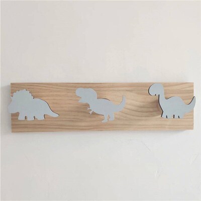 Wood Kids Dinosaur Coat Hooks Wide Application Multifunction