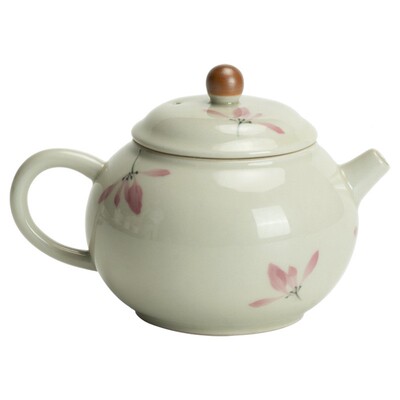 草木灰纯小手粉兰花CH-00523陶瓷茶壶泡家用简约众一绘人专用单个