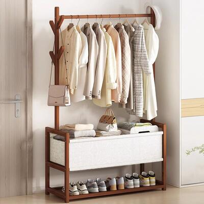 轻奢衣帽卧架客厅家多层收纳现代架简约室落地挂衣架轻NDP奢用风