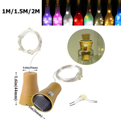 Solar Wine Bottle Led String Fairy Light Lamp Garland Weddin