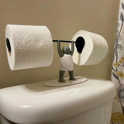 Funny Weightlifter Toilet Roll Holder Fitness Weightlifting