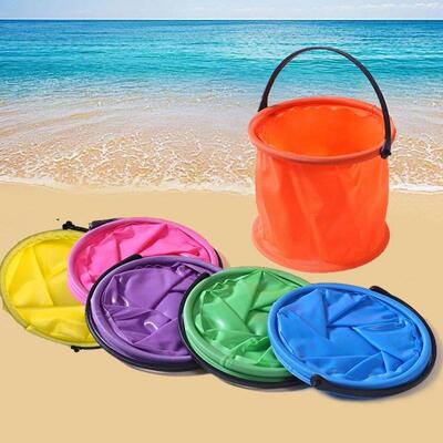 Beach Sand Play Bucket Toy Folding Collapsible Bucket Garden