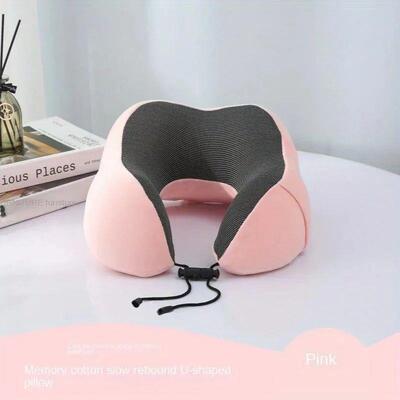 1pc Slow Rebound Travel Pillow, U-shaped Headrest Neck Suppo