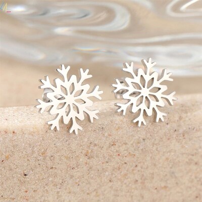 Snowflakes Christmas Stud Earrings For Women Jewelry Gifts