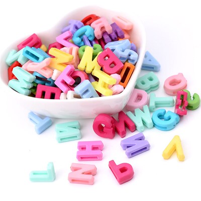 100pcs 12mm Multicolour Random Letter Beads Acrylic Alphabet