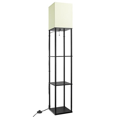 Black Floor Lamp White Cloth ver Shelf Lamp Bookshelves Floo