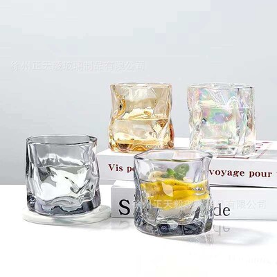 Ins Style Twist Glass Origami Cup Bar Whisky Transparent Bee
