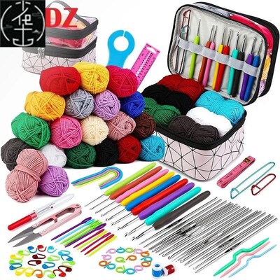 105Pcs Crochet Kit Beginner Crocheting Kit with Yarn Set Inc
