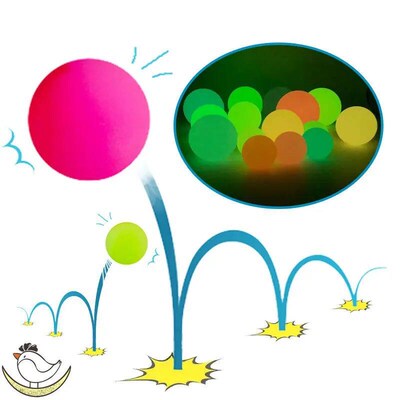 2-20PCS Large Luminous Jumping Ball High Bouncing Rubber Bal