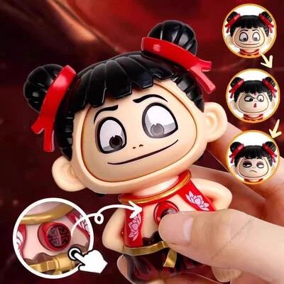 Modern Face Changing Nezha Resin Stress Relief Sculpture Min