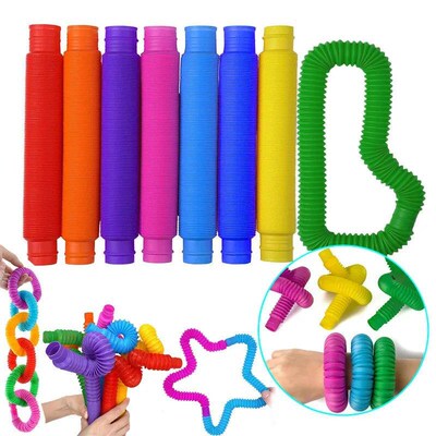 8 PCS Colorful Telescopic Tube Pop Tube Sretching Tube Corru