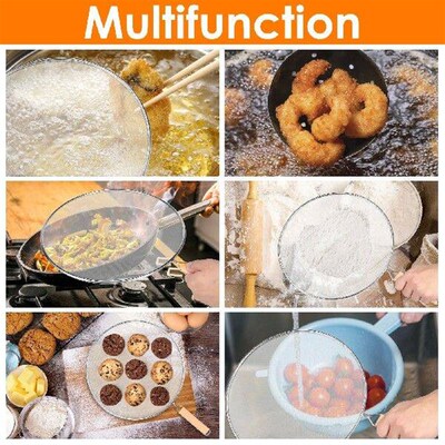 New 3 Pcs Splatter Screen for Frying Pan Stainless Steel