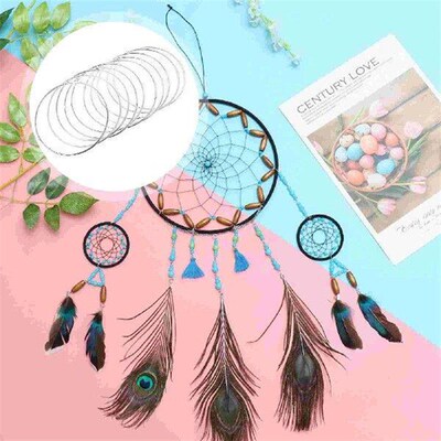 10 Pcs Simple Dreamcatcher Round Metal Ring Plating Ring