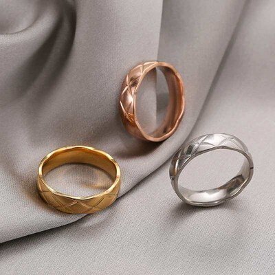 Simple fion ring female ins does not fade titanium steel rin