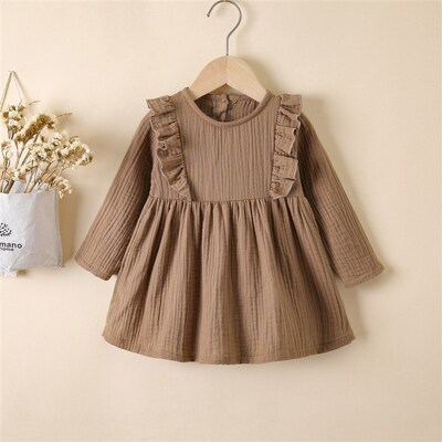 1-5Y Fashion Children Kids Baby Girls Autumn Party Dress Ruf