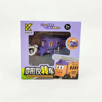 Chldrens toy two-n-one deformaton reverse car pull ack