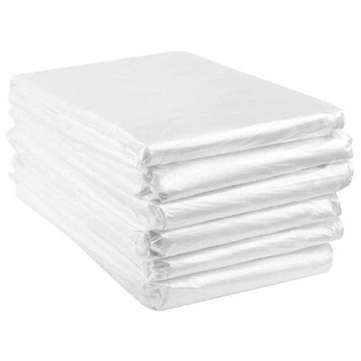 50 Pcs Transparent Trash Bags Rubbish Recycle Bin Garbage