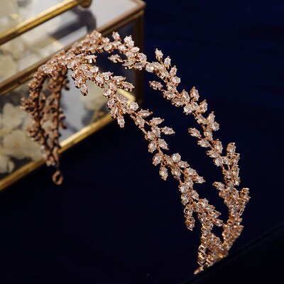 Irregular CZ Zircon Wedding Tiaras Crowns Headbands Crystal