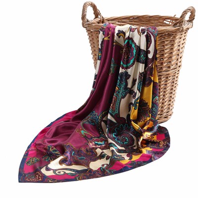 new 90*90cm fashion Silk Scarf Scarftop Headwraps Women Vint