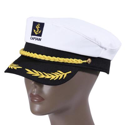 Adult Yacht Boat Ship Sailor Captain Costume Hat Cap Navy