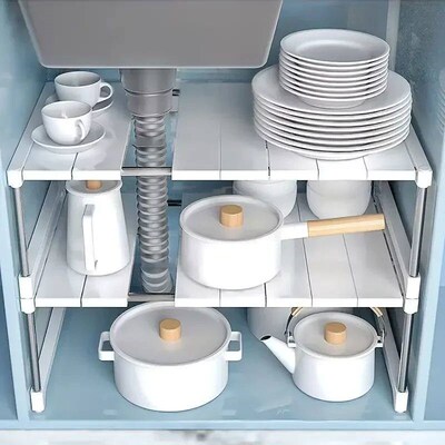 Stackable Storage Rack Wardrobe Layered Partition Rack Close
