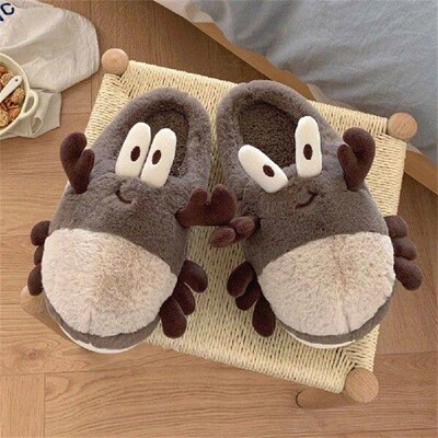 Plush Crab Slippers Comfortable Thermal Home Slippers