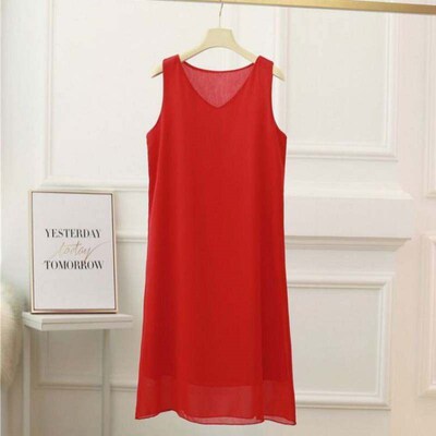 Slip ress Soli Color Summer Casual Mi-length ress Sexy Sleev